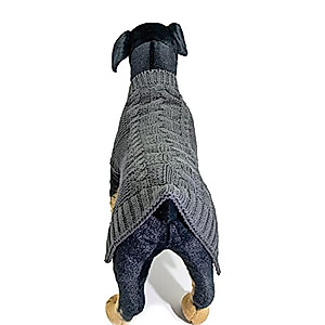Ganfanren Dogs Sweater Knitted Winter Pullover Pet Coat Clothes (Grey Braided, Small)