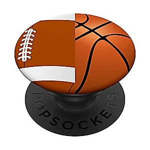 Split Football Basketball Fan Gifts Sports Fan PopSockets PopGrip: Swappable Grip for Phones & Tablets