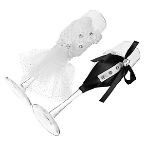 Abaodam 2pcs Beer Glasses Flute Goblet Night Party Cup Glass Beer Cup Bar Accessory Glasses Wedding Toasting Glasses Glass Cup Bridesmaid Red Wine Glass Household Lace