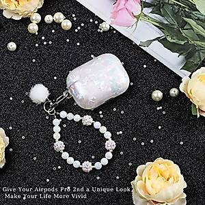 Cute Case for Airpod Pro 2 with Pearl Lanyard Girly Cover Compatible with AirPods Pro 2nd Generation (2022) Shell for Women