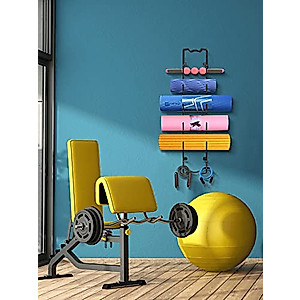 Elbourn Towel Rack Wall Mounted Metal Wine Rack Washcloths Bathrobe Storage Shelf Organizer Hand Towels Holder for Bathroom Cloakroom - Black