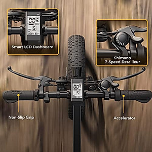 CYCROWN Cycknight Electric Bike Adults with 750W Motor, 48V 12.5AH Removable Battery, 20" x 4.0 Fat Tire Foldable Electric Bicycle, Dual Shock Absorber E-Bike for Snow Beach Mountain, Shimano 7-Speed