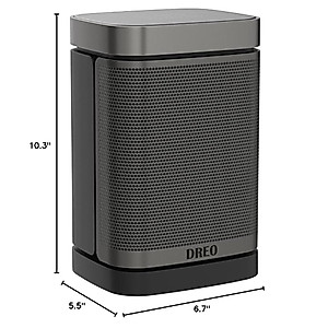 Dreo 1500W Space Heater, 70° Oscillating Portable Heater for Indoor Use, Digital Thermostat, 4 Modes, 12h Timer, Personal Electric Heater PTC Ceramic Heater Quick Safety Heating for Home Office