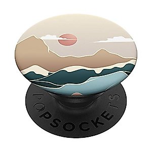 Retro Landscape Sun And Mountains PopSockets Swappable PopGrip
