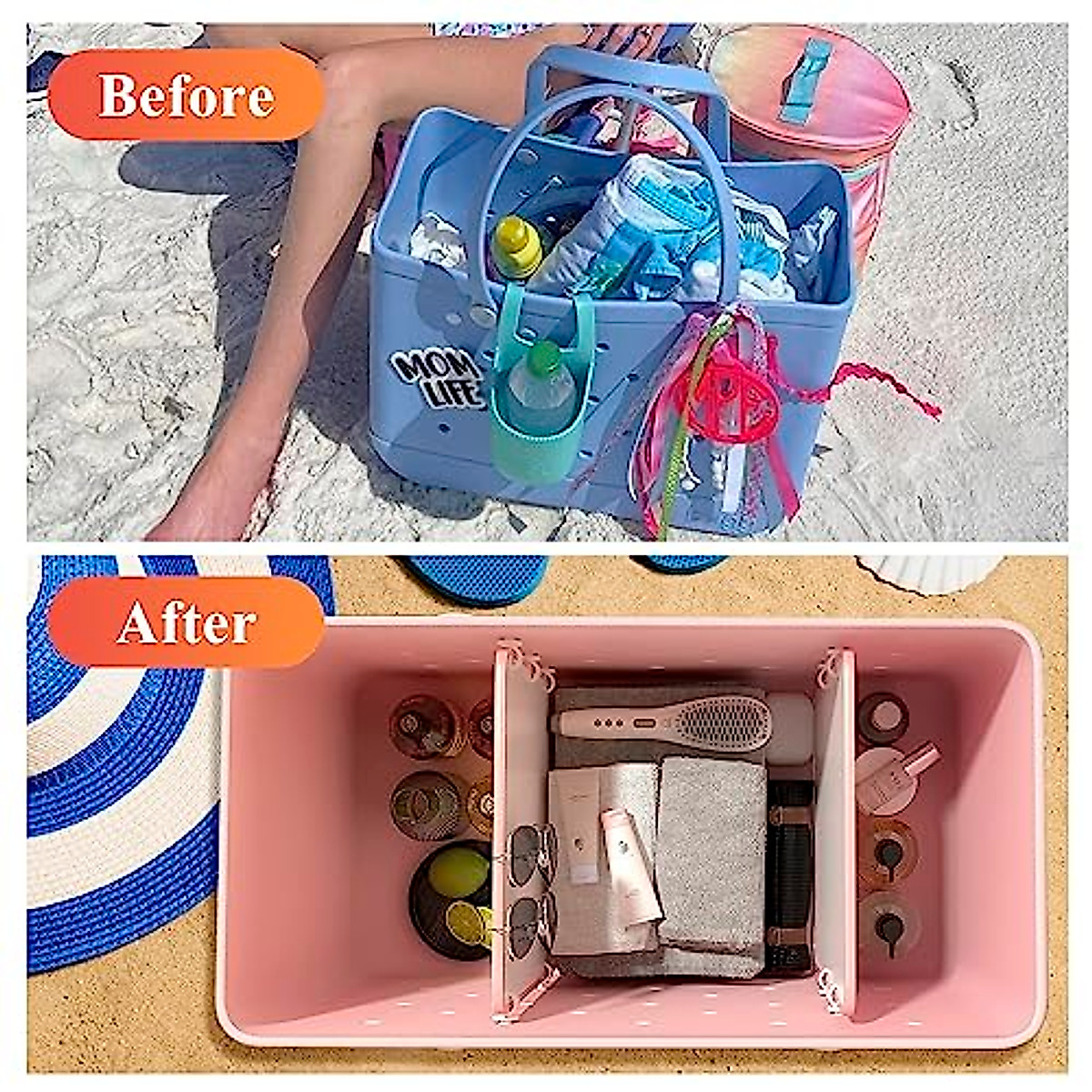 UQOOQFA Set of 2 Divider Tray for Bogg Bag Accessories for Bogg Bags Help with Organizing Your Bogg Bag and Divide Space Accessories (White)