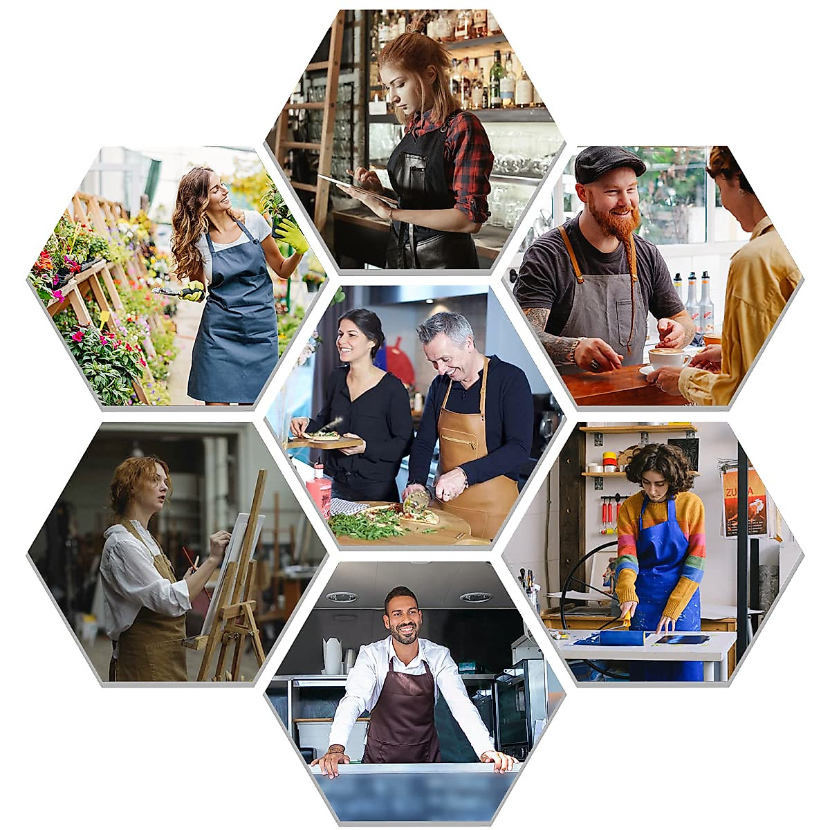 RunningBear Cat Titanic Bib Apron Waterproof Funny Apron for Restaurant, Salon, Cafe, Kitchen with Adjustable Straps Large Pocket for Women Men Chef