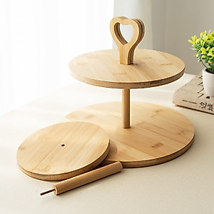 Fall Tiered Tray Stand, Cupcake Stand 3 Tier Serving Platters and Trays, Desert Display w/Cute Heart Topper, for Catering Supplies, Seasonal Fall Decor, Housewarming, Birthday, Wedding, Party