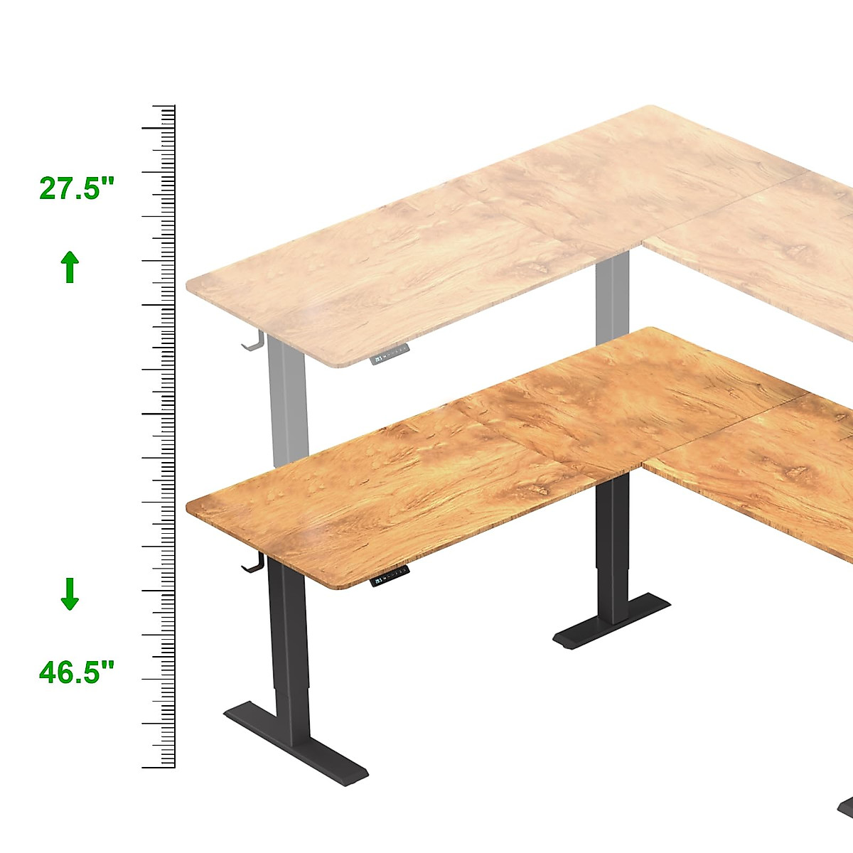 ExaDesk Upgrade Version 63 * 55 inch L Shaped Electric Adjustable Height Standing Desk, Corner Stand Up Desk, Sit Stand Computer L Desk for Gaming Office