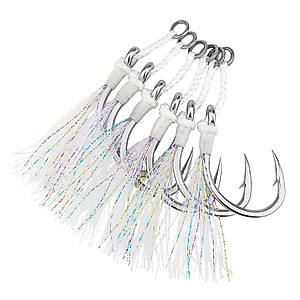 OCEAN CAT Assist Hooks Wasp Glow Jigging Jigs Slow Fast Fall Hooks Size 5/0,7/0,9/0 (9/0, 1 pack)