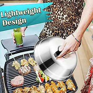 Cheese Melting Dome Set of 2（9 Inch）, Joyfair Basting Cover for Griddle Grilling, Outdoor Camping/Flat Top Teppanyaki, Stainless Steel Lids with Heat-Proof Handle, Heavy Duty & Dishwasher Safe
