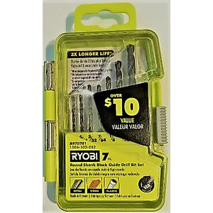 Round Shank Black Oxide Drill Bit Set. 7 Piece