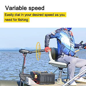 AQUOS Haswing 12V 20LBS 23.6inch Bow Mount Trolling Motor for PF Series Small Pontoon Boat, Inflatable Pontoon Boat, Kayaks, Small Dinghies Rafts Saltwater and Freshwater Use