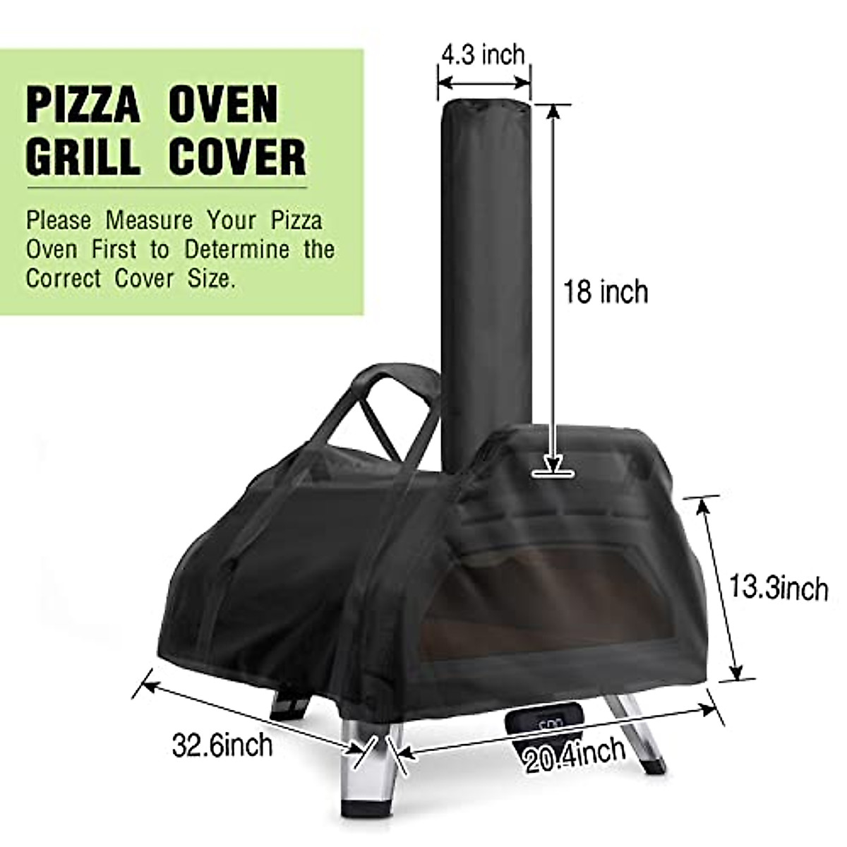 Hengme Pizza Oven Cover for Ooni Karu 16 Pizza Ovens,Waterproof Pizza Grill Cover All Season Protection (32.6x20.4x13.3 inch)