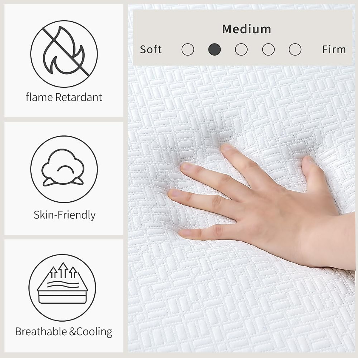Gelsea 4Inch Memory Foam Sofa Bed Replacement Mattress for Full Size Sleeper Sofa & Couch Beds - Made in USA - Washable Material/Non-Slip Base - Sofa Not Included - 72" L x 53" W x 4" H