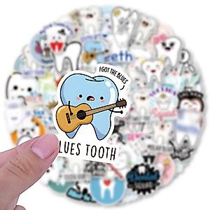 Tooth Stickers Decals[100Pack], Vinyl Dental Stickers Tooth Fairy Stickers Decals for Laptop Water Bottle Bumper Luggage Computer Skateboard Snowboard. Gift for Kids Girls Teens Adult
