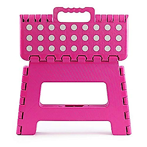 SPLENDOLE Folding Step Stool - 9-Inch Non-Slip Foot Stool for Kitchen, Bathroom, Living Room - Compact and Lightweight Stool Chair with 250-Lb Maximum Weight Capacity Step Stools for Kids and Adults