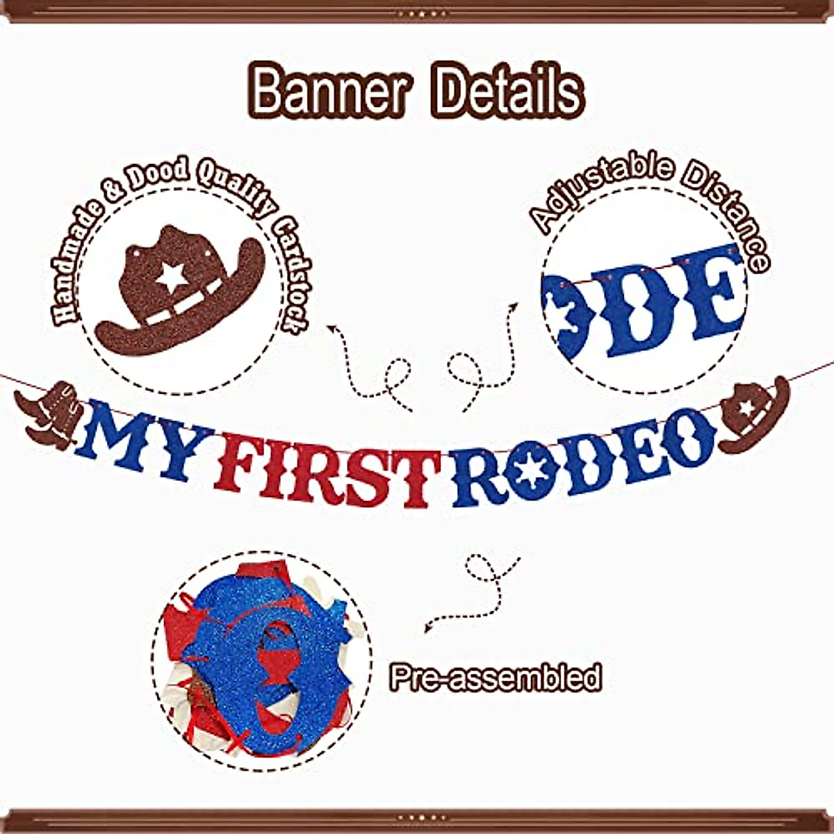 GOGOPARTY My First Rodeo Cowboy 1st Party Decorations - Western Cowboy Theme 1 Year Old Party Supplies, Cow One High Chair Banner, Photo Banner, Balloons, Cowboy Themed Birthday Sets