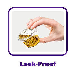 Pantry Value [4 oz. - 200 Count Clear Disposable Plastic Portion Cups with Lids - Small Plastic Condiment Containers for Sauce, Salad Dressings & Portion Control