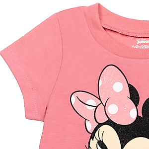 Disney Minnie Mouse Little Girls Graphic T-Shirt & Shorts Pink/White/Blue 6