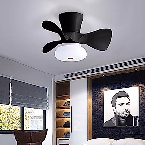 KATJAS Kids Bedroom Ceiling Fan with Light Reversible with Remote Control 6 Speeds Led Dimmable Fan Ceiling Light 64W with Timer Modern Quiet Ceiling Fan Light