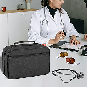 Damero Carrying Case for 2 Stethoscopes, Portable Stethoscope Case Compatible with 3M Littmann/ADC/Omron Stethoscope, BP Cuffs and Other Accessories, Black