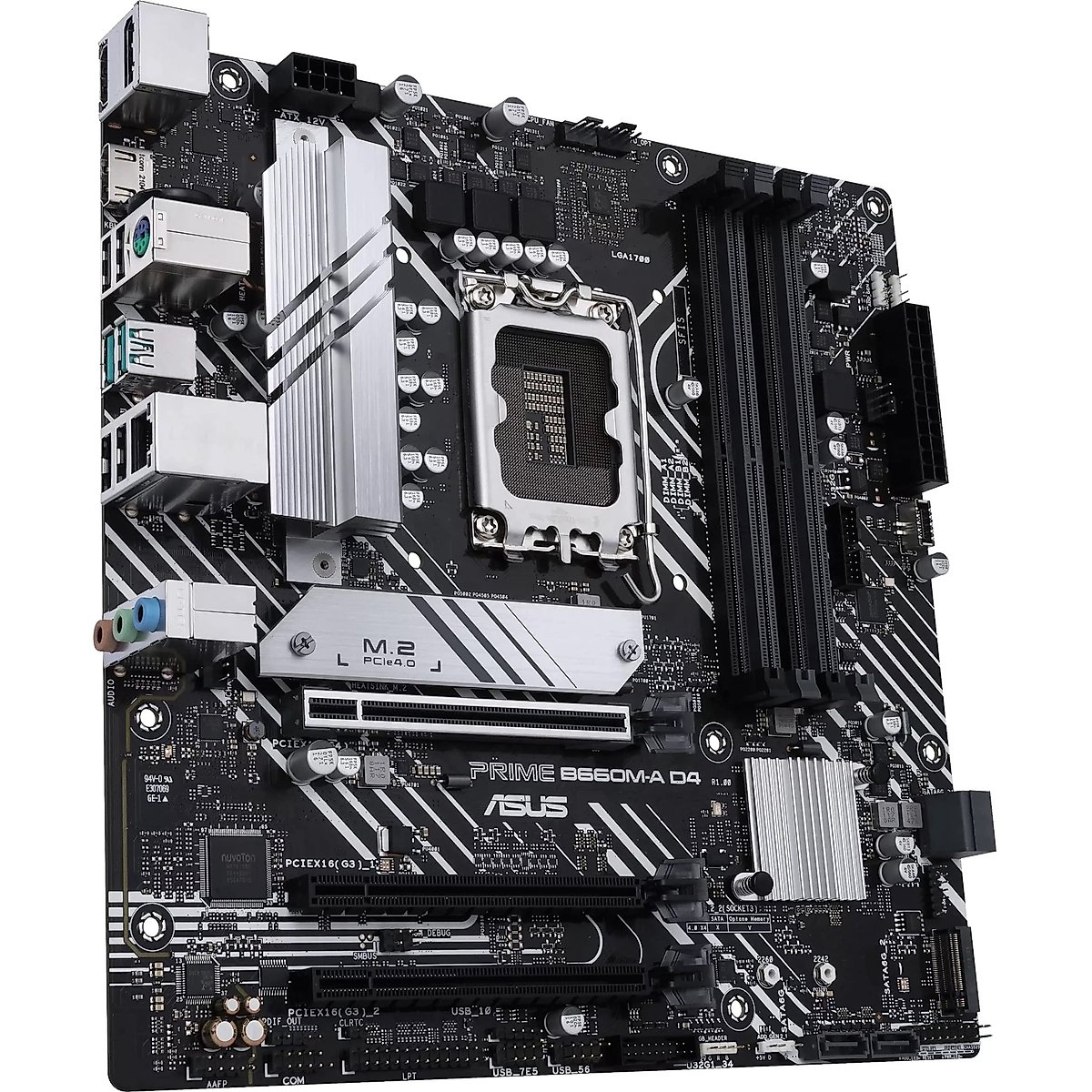 ASUS Prime B660M-A D4 LGA 1700(Intel 12th Gen) mATX Motherboard (PCIe 4.0, DDR4,2xM.2 Slots, 1Gb LAN, DP,2 x HDMI, Rear USB 3.2 Gen 2, Front USB 3.2 Gen 1 Type-C, Aura Sync)