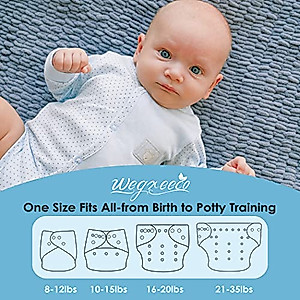 wegreeco Washable Reusable Baby Cloth Pocket Diapers Fresh Animal Bundle with Cloth Diapers Pink Girly and Wet Dry Bags