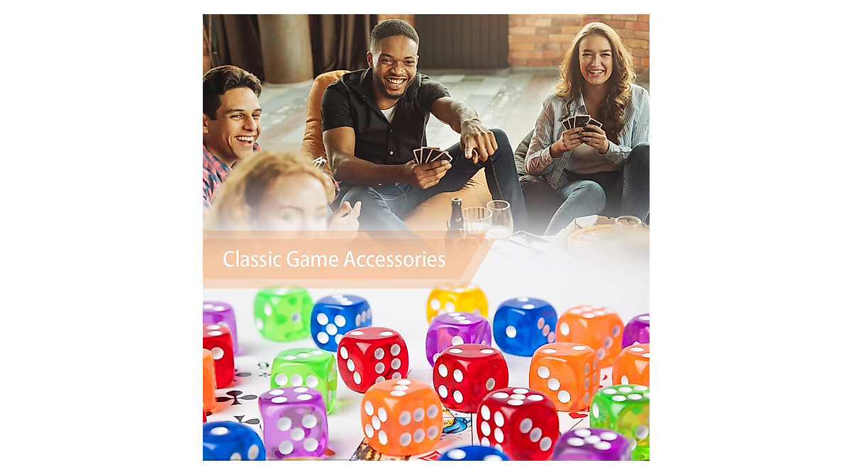 100-Piece Colorful Dice Set - Perfect for Games & Learning