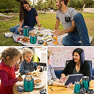 2 Pack Insulated Food Jar Thermos For Hot Food For Adults Kids(18oz,27oz), Lunch Box Stainless Steel Vacuum Soup Thermos Container Flask Keep Hot Cold With Spoon