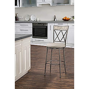 Hillsdale Furniture Milestone Counter Stool, Height, Aged Pewter