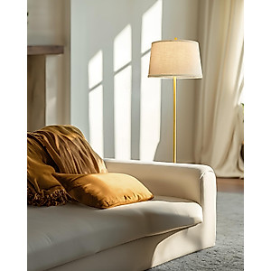 Oneach 61.75" Modern Floor Lamp for Living Room Tall Lamp for Bedroom Gold Floor Lamp with Rotary Switch Industrial Standing Lamp Floor Lamp for Nursery Study Room Office