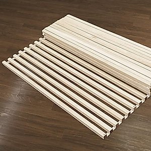 Hansales Bed Slats Twin Size Deluxe - Wooden Bunkie Board 40″ - Heavy Duty Wood Slats from Natural Solid Birch Hardwood FSC® - Made in Europe - 37 pcs - Withstands up to 770 lbs