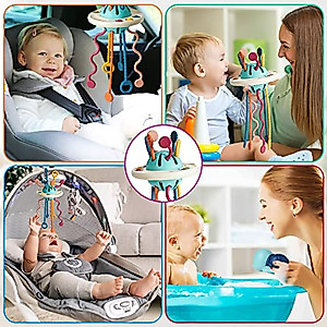 Baby Toys 6 to 12 Months, Sensory Montessori Toys for Babies 1+Year Old, Food Grade Silicone Pull String Teething Toys, Baby&Toddler Toys with Turtle Toy, Travel Toys, Gift for Babies 0-6 12-18 Months