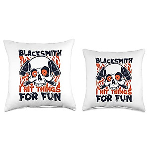 Forging Tools Equipment Kit Gifts For Beginners I Hit Things for Fun Hobby Legend Forging Anvil Blacksmith Throw Pillow, 16x16, Multicolor