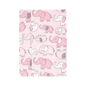 Hudson Baby Unisex Baby Cotton Flannel Burp Cloths 4-Pack, Girl New Elephant, One Size