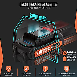 Mini Chainsaw, Mini Electric Chainsaw 6 inch Cordless with 2 Rechargeable Battery, 21V Small Power Chain Saws Battery Operated for Tree Trimming Branch Wood Cutting