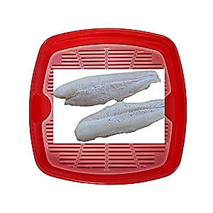 Vented Microwave Steamer Cooks Vegetables Fish Meats Poultry Rice BPA Free