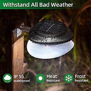 JSOT Solar Fence Lights, Bright Security Outdoor Backyard Lights Waterproof, Patio Decor Sign Lighting for Eaves Deck Pathway Garden Garage Stairs Wall 2 Installations Methods - White Light, 6 Pack