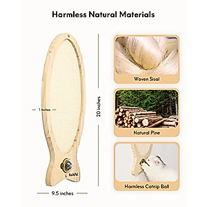 Hachipal Cat Scratching Post Wall, Cat Wall Scratcher, with Mint Ball Sandwich Design Wall Mounted Cat Scratcher, Wall Scratchers for Indoor Cats Suitable for Small and Medium Cats, Easy to Carry