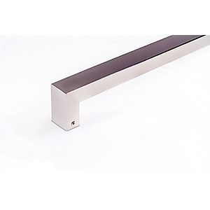 12 Inch Square Rectangle Flat Shape Stainless Steel Modern Contemporary Entry Door Handle Towel Bar Pull Shower Glass Sliding Barn Door Interior Exterior Door Pull Push Brush Nickel Satin Finish