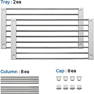 carrotez Cabinet Organizer Shelf, Set of 2 Stackable Kitchen Counter Shelves, Cabinet organizers and Storage, Pantry Storage Shelf Organizer, Kitchen Cabinet Organizer, White 15.7 x 7.8 x 6.1