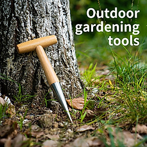 KDMY Bulb Planter with Depth Mark- Ideal Bulb Transplanter for Planting Green, Hand Dibber Garden Tool, Seed Planter Tool with Depth Mark - 11" Seed Dispenser for Planting Steel