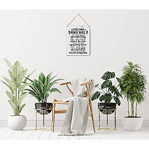 Welcome Porch Rules Sit and Relax Wood Sign Porch Wooden Signs Rustic Hanging Plaque Home Wall Art 8" x 10" Sign Wall Decor for Home