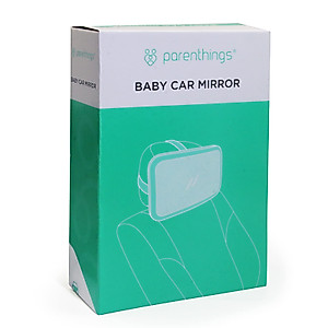 Parenthings® Baby Car Mirror for Back Seat Rear View Monitor-Super Clear Wide View with Acrylic 360° Rotatable Pivot-100% Shatterproof and Stable-Universal Fit Classic Black