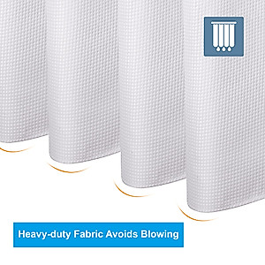 AmazerBath Waffle Shower Curtain, Heavy Duty Fabric Shower Curtains with Waffle Weave Hotel Quality Bathroom Shower Curtains, 72 x 72 Inches
