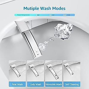 One Piece Elongated Smart Toilet Bidet with Auto Open & Close, Auto Flush, Foot Sensor Flush, LED Temperature Display, Heated Seat and Integrated Multi Function Remote Control