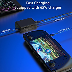 USB C Power Docking Station Compatible with Steam Deck,7 in 1 Hub Universal Multiport Adapter with 65W Charger,4k*30HZ/1080P*60HZ HDMI, Dual USB 3.0, TF SD Reader, for Laptop, Tablet, Switch, Phone