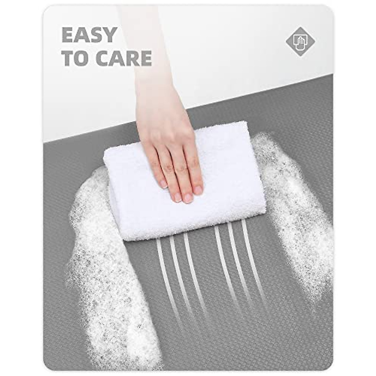 Color G Kitchen Rugs Set 2 Piece Kitchen Runner, Floor Mat, Cushioned Anti Fatigue Non Skid Waterproof Comfort Standing Kitchen Rug, 17"x29"+17"x59", Grey