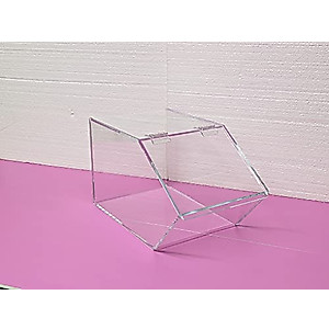 Storage containers hinge lid stackable clear acrylic product bins dispensers 2 pack