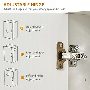 HOMCOM 72" Kitchen Buffet with Hutch, Kitchen Pantry Cupboard with 2 Door Cabinet, and 2 Adjustable Shelves, White